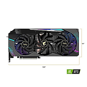 GIGABYTE AORUS GeForce RTX 3080 Ti Xtreme 10G Graphics Card, Max Covered Cooling, 12GB 384-bit GDDR6X, GV-N308TAORUS X-12GD Video Card