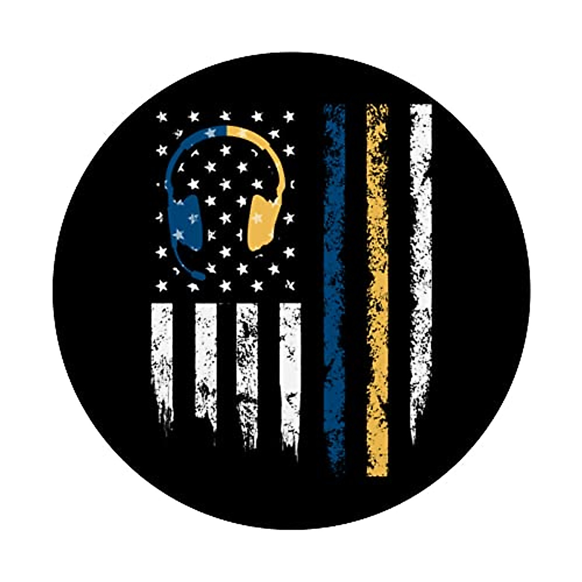 Gold Blue Line 911 Police Dispatcher First Responder PopSockets Swappable PopGrip