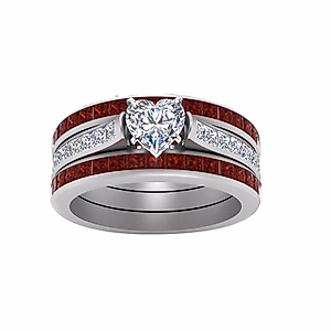 iLH Clearance Rings,Women Fashion Luxury Inlaid Teak Titanium Rings Engagement Wedding Rings Jewelry Gift by (B, 6)