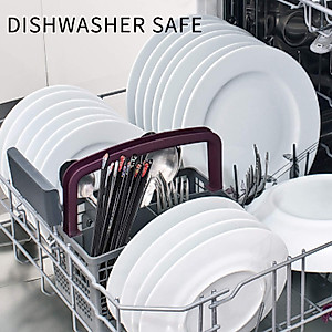 SUPJOYES 6 Pairs Fiberglass Chopsticks - Reusable Japanese Chopsticks Dishwasher Safe, Non-Slip Chop Sticks Multipack, 9.5 Inch