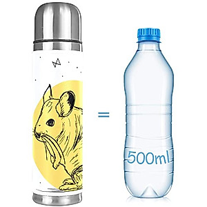 Cute Sweet Chinchilla Vacuum Insulated Water Bottle Stainless Steel Thermos Flask Travel Mug Coffee Cup Double Walled 17 OZ