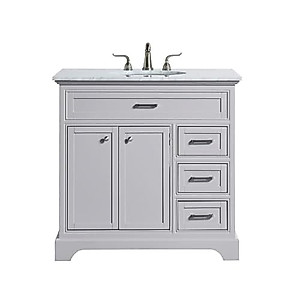 Elegant Kitchen and Bath 36 inch Single Bathroom Vanity Cabinet Set - Light Grey