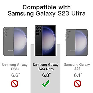 JETech Matte Case for Samsung Galaxy S23 Ultra 5G 6.8-Inch, Frosted Translucent Back Protective Slim Phone Cover, Anti-Fingerprints (Black)