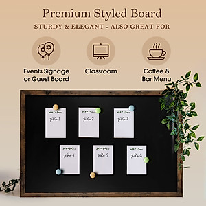 Loddie Doddie Magnetic Chalk Board - 24"x36" - for Kitchen and Wall Decor - Easy-to-Erase Magnetic Chalkboard - Framed Magnet Blackboard - Hanging Black Chalkboards (Rustic Frame)