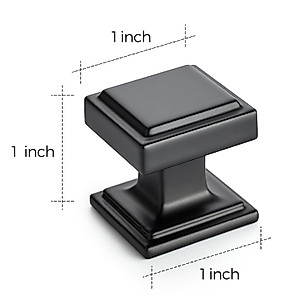 Ravinte 30 Pack Matte Black Square Kitchen Cabinet Knobs,Zinc Solid Drawer Pulls,Farmouse Cabinet Handles for Cupboard, Dresser, Closet and Bathroom, Modern Cabinet Hardware for Cabinets