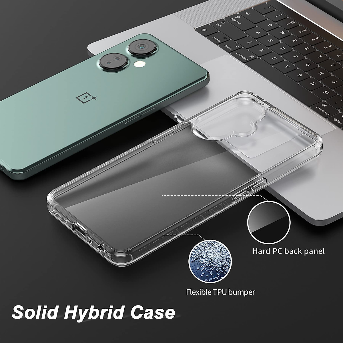 Clear Case for Oneplus N30 5G Case, [Hard PC Back + Soft TPU Bumper] [Anti-Yellowing] Slim Fit Full Protective Shockproof Transparent Case Cover for Oneplus N30 2023, Clear