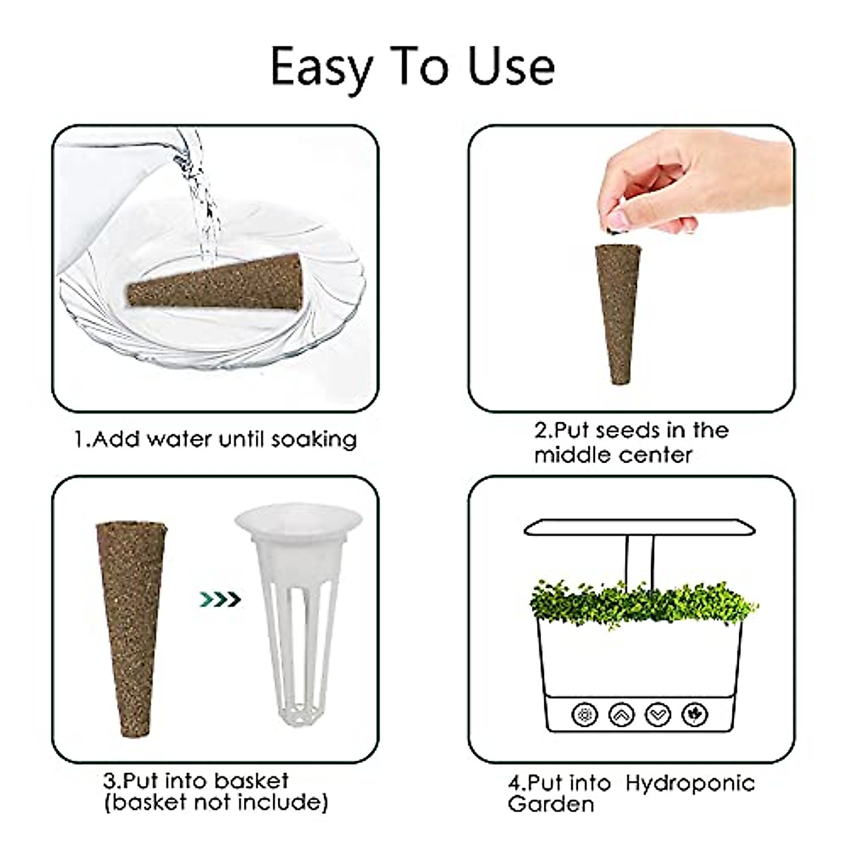 Aooccder Seed Starter Grow Sponges for Aerogarden, PH-Balanced Refill-Seed Pods Replacements for Indoor Hydroponic System,50 Pack, Brown