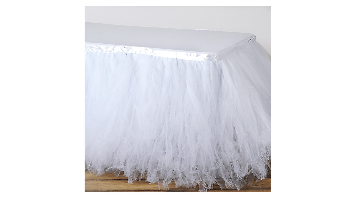 Elegant 17ft Tulle Table Skirt for Stunning Decor