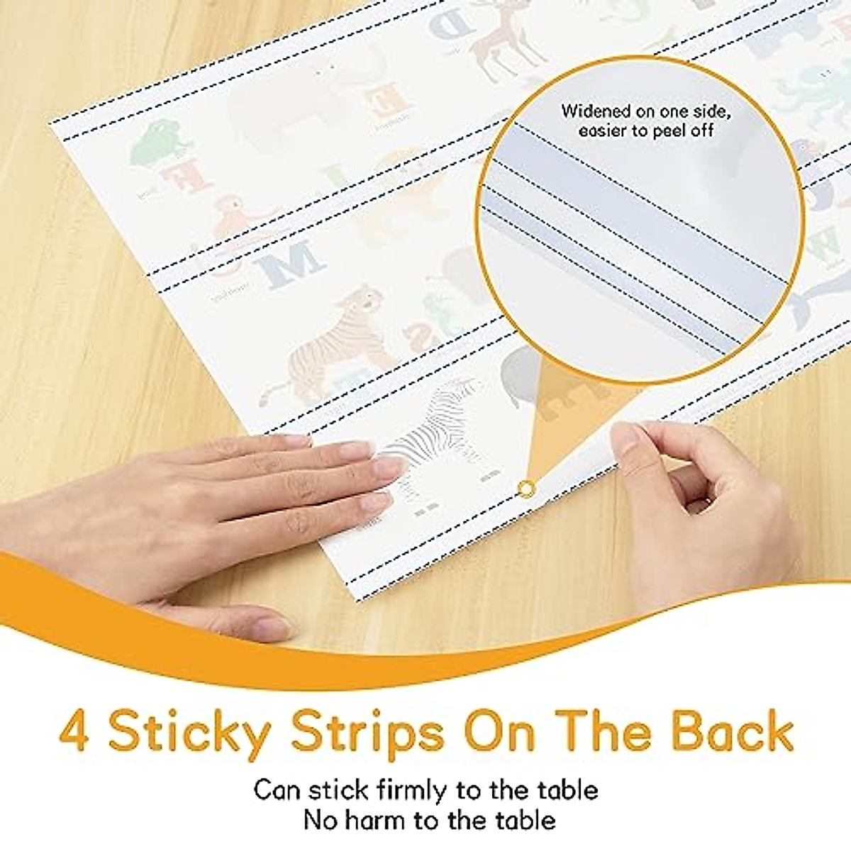 Disposable Placemats for Baby & Toddlers, Disposable Baby Placemats for Restaurants, Travel, Disposable Stick on Placemats with 4 Designs, Disposable Table Mats for Kids (Individual Package)