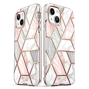 i-Blason Glitter Case for iPhone 14 Plus (6.7 Inches) Mobile Phone Case 360 Degree Case Bumper Protective Cover [Cosmo] with Screen Protector 2022 Edition (Marble)