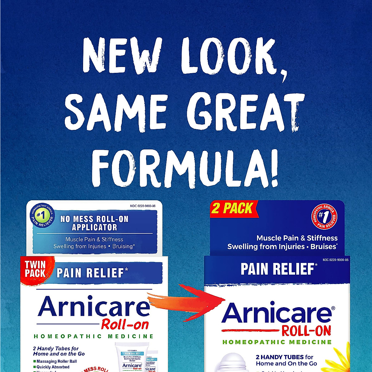 Boiron Arnicare Roll-On for Relief of Joint Pain, Muscle Pain, Muscle Soreness, and Swelling from Bruises or Injury - Non-greasy and Fragrance-Free - 2 Count (Pack of 1)