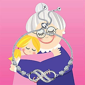 BEKECH Granny Gift Granny Adjustable Bracelet Gift for Granny from Granddaughter Grandson Granny Birthday Gift Mother’s Day Gift for Granny Nana (granny silver)