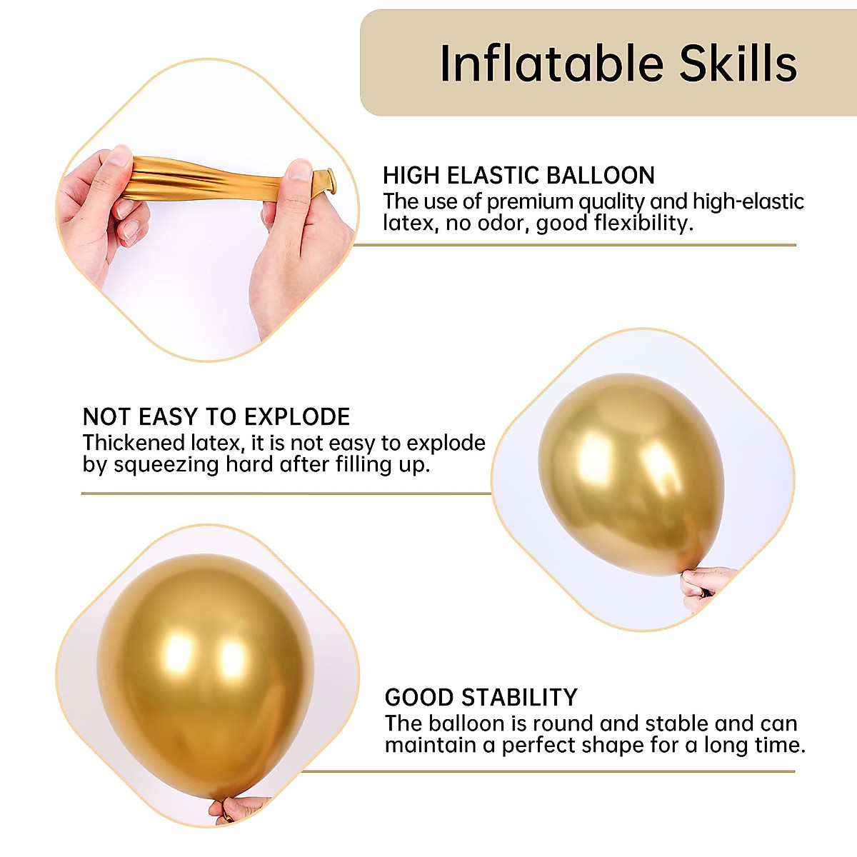 RUBFAC 140pcs Black and Gold Balloons, Balloons Arch Kit 5 10 12 18 inch Black Metallic Gold Confetti Latex Balloons for Graduation Birthday Baby Shower Wedding Anniversary Party Decorations