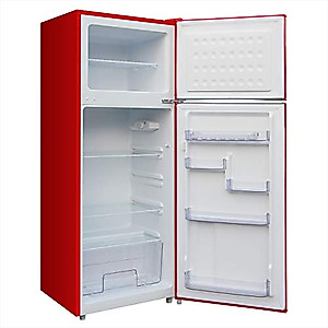 Frigidaire EFR753-Red, 2 Door Apartment Size Refrigerator with Freezer, 7.5 cu ft, Retro, Red