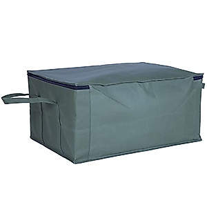 Wismart Large Capacity Zippered Clothes Storage Bags with Plastic Clear Window and Durable Handles Great for seasonal storage, Bedding, Blankets ,Foldable with Sturdy Zipper, 2 Pack, Green (Large, Green-2Pack)