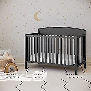 Graco Benton 5-in-1 Convertible Crib (Gray) – GREENGUARD Gold Certified, Converts from Baby Crib to Toddler Bed, Daybed and Full-Size Bed, Fits Standard Full-Size Crib Mattress
