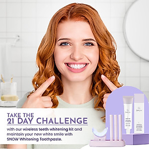 SNOW Daily Hydroxyapatite Whitening Toothpaste - Oral Care Paste for Teeth Whitening - PM Toothpaste with Xylitol & Hydroxyapatite - Lavender & Mint Flavor (Midnight Mist)