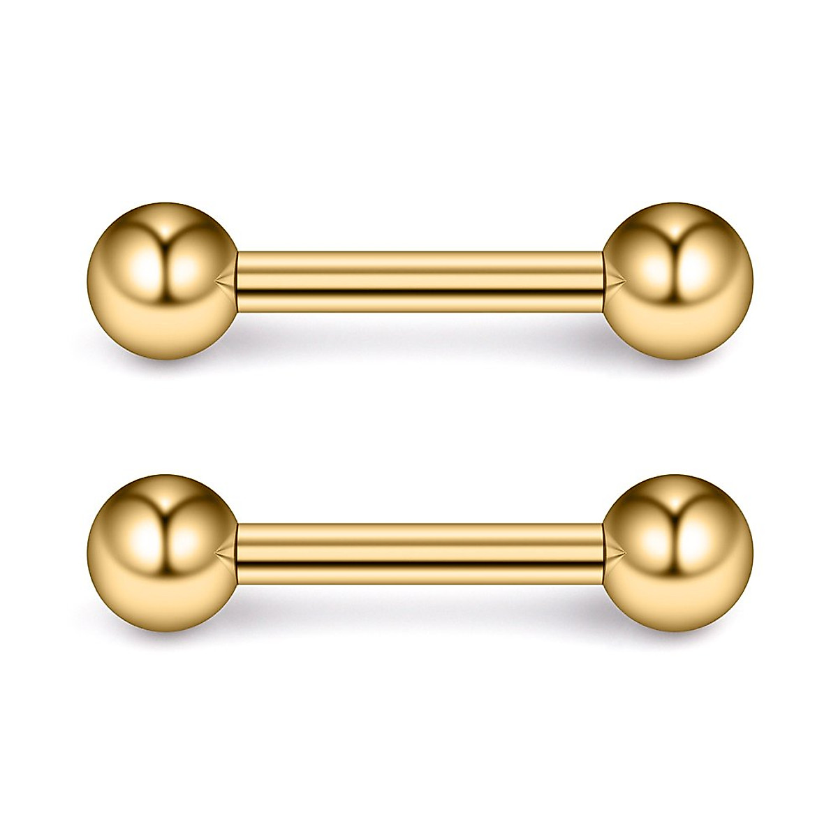 Ruifan Mix Color 316L Stainless Steel Nipple PA Tongue Shield Barbell Ring Bar Body Piercing Retainer 12G 12mm 12PCS