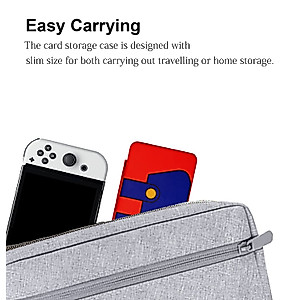 VANJUNN Game Card Case for Nintendo Switch Games, 48 Cartridge Slots Game Storage Case with 24 Memory SD Card Slots for Switch, Switch OLED(Silicone Lining)