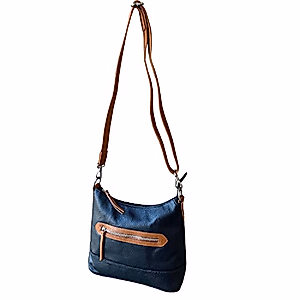 Roma Leathers Gun Concealment Bag - Cowhide Leather - Black/Light Brown