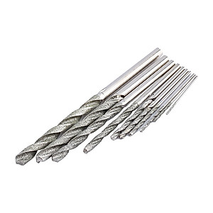 Yosoo 10Pcs DMD Diamond Tipped Drill Bit Set Twist Drill Bits for Glass Tile Stone 0077