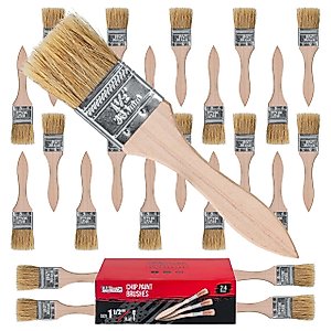 U.S. Art Supply 24 Pack of 1-1/2 inch Paint and Chip Paint Brushes for Paint, Stains, Varnishes, Glues, and Gesso