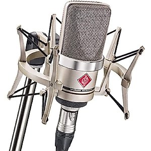 Neumann TLM 102 Studio Set - Cardioid Condenser Microphone Ideal for Home/Professional Studio Instrument Vocal Podcast Twitch recording - Nickel