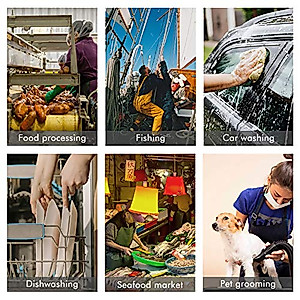 Surblue Waterproof Rubber Vinyl Apron, 43" Heavy Duty Aprons, Anti-Corrosion Rubber Apron, Project Industrial Chemical Resistant Work Safe Clothes, Butcher, Dishwashing, Lab Work, Dog Grooming, Yellow