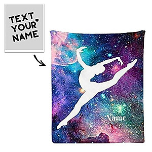 CUXWEOT Custom Blanket with Name Text Personalized Music Dance Galaxy Soft Fleece Throw Blanket for Gifts (50 X 60 inches)