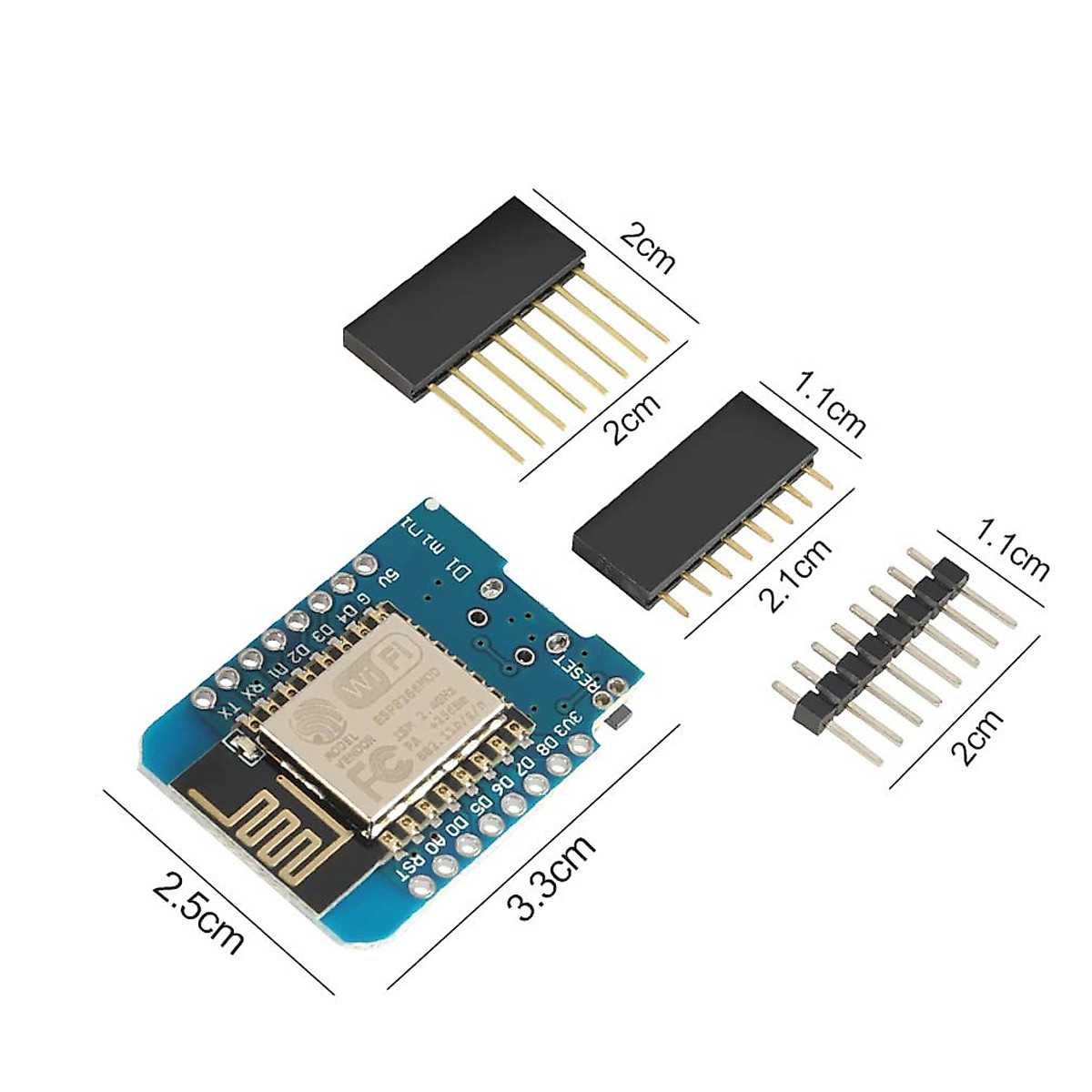 HiLetgo 5pcs Mini ESP8266 ESP-12F Mini NodeMCU Lua 4M Bytes WIFI Module with Pin Headers