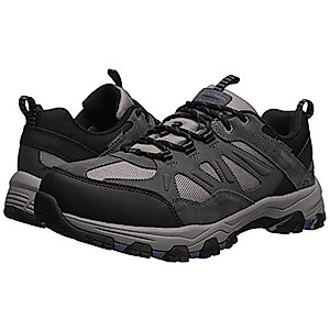 Skechers Men's Selmen-Enago Trail Oxford Hiking Shoe, Grey, 9.5 Extra Wide US