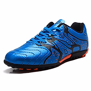 T&B Turf Cleats Shoes Soccer Kids' Soccer Football Shoes Turf Cleat Blue Black 75523-TL-36-4.5US