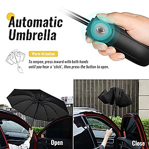 Chakipee Travel Inverted Umbrella Compact Windproof- Automatic reverse Umbrellas for Rain - Folding Portable 48inch Span, 10 Ribs Large Umbrella