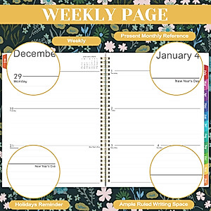 2023 Planner - Planner 2023, 2023 Planner Weekly and Monthly, January 2023 to December 2023, 6.3’’ × 8.4’’, 12 Monthly Tabs, Strong Twin-Wire Binding, Inner Pocket, Elastic Closure