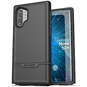 Encased Galaxy Note 10 Plus Belt Clip Protective Holster Case (2019 Rebel Armor) Heavy Duty Rugged Full Body Cover w/Holder for Samsung Note 10+ (Black)