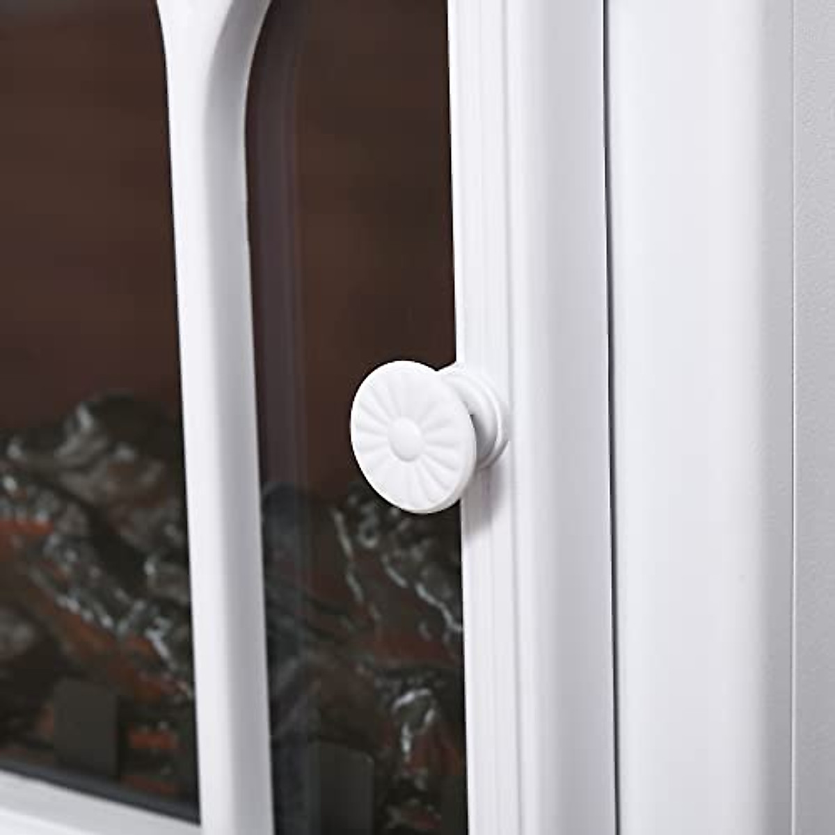 HOMCOM 22" Electric Fireplace Stove, Freestanding Fireplace Heater with Realistic LED Flame, Adjustable Temperature, Overheat Protection, 750W/1500W, White