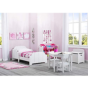 Delta Children MySize Kids Wood Table and Chair Set (2 Chairs Included) - Ideal for Arts & Crafts, Snack Time, & More - Greenguard Gold Certified, Bianca White, 3 Piece Set