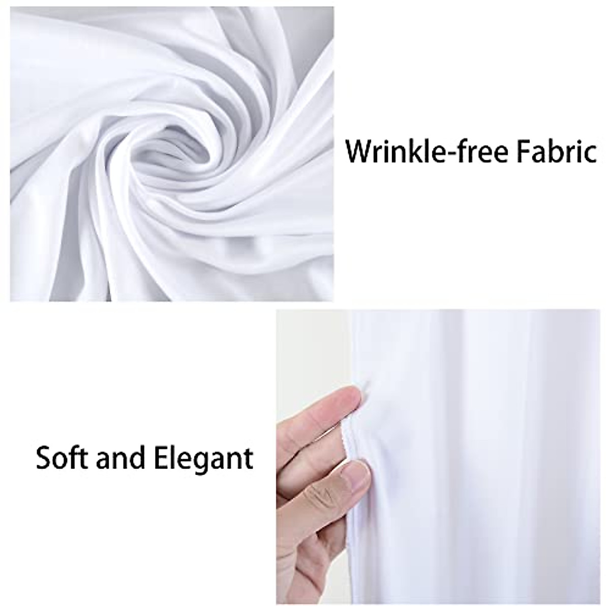 10ft x 10ft White Backdrop Curtains for Parties Wedding Curtain Backdrop for Baby Shower Gender Reveal Decoration Backdrop Drapes Wrinkle Free Chiffon Fabric Background 5ftx10ft, 2 Panels