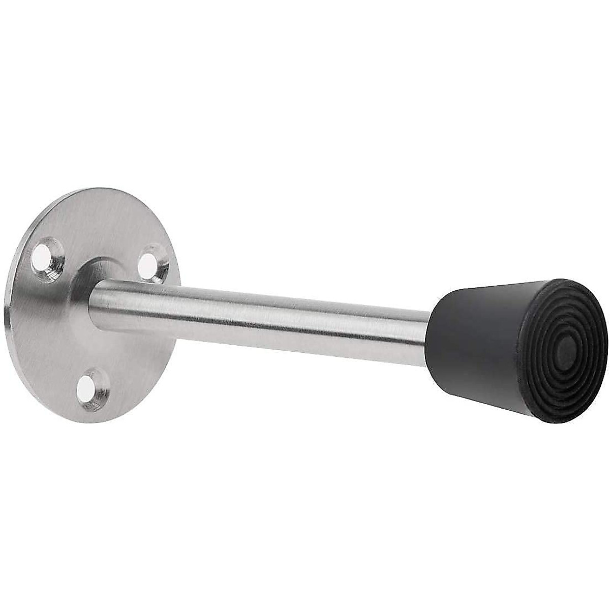 AnRui Door Stop Wall Mount 4.5Inch Door Stopper 201 Stainless Steel Doorstop Protective Door and Wall Rubber Tip Design Mute