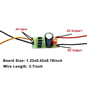 3Pcs AC-DC Converter 6V 12V 24V to 12V 6V Full Bridge Rectifier Filter Power Supply Module for Model Train Railroad LED, 1N4007 AC to DC Converter Rectifier (Input AC 6V-32V (capacitance 50V470UF))