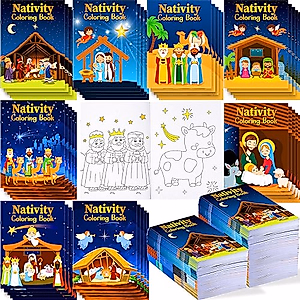 Cholemy Christmas Nativity Coloring Books Bulk Religious Christian Activity Bible Drawing Book for Christmas Party Church Bag Filler(120 Pcs)