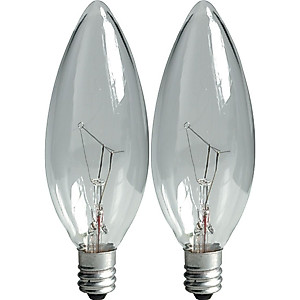 Ge Ceiling Fan Light Bulbs Blunt Tip 40 W 280 Lumens Candelabra 3.19 in. C-7a Clear Carded 2 Pack