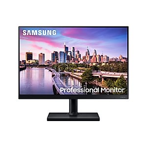 SAMSUNG FT45 Series 24-Inch WUXGA 1920 x 1200 Computer Monitor, 75Hz, IPS Panel, HDMI, DisplayPort, DVI, USB Hub, Built-in Speakers, Height Adjustable Stand, 3 Yr WRNTY (LF24T454GYNXZA),Black