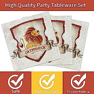 AURORAPARTY 96pcs Harry Birthday Party Supplies Potter Party Paper Plates Napkins Cups Kids Boys Birthday Decorations Birthday Disposable Party Tableware Set for 24 Guests
