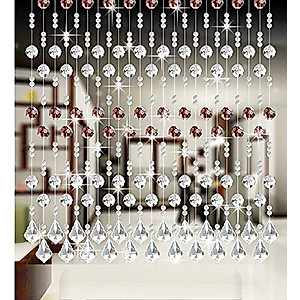 Beaded Curtain DIY Crystal for Wedding Decor Party Club Shopwindow Room Divider, 5 Colors Available (Color : Coffee, Size : 60 * 200CM)