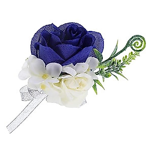 HOLIDYOYO Wedding Boutonniere Corsage Bracelet Artificial Flower Wrist Corsage Wristlet for Bride Bridesmaid Floral Wrist Corsage Bride Decor