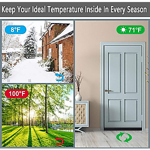 Door Draft Stopper,Under Door Draft Blocker, Adjustable Door Bottom Weather Stripping,Sound Proof Noise Reduction(Brown)