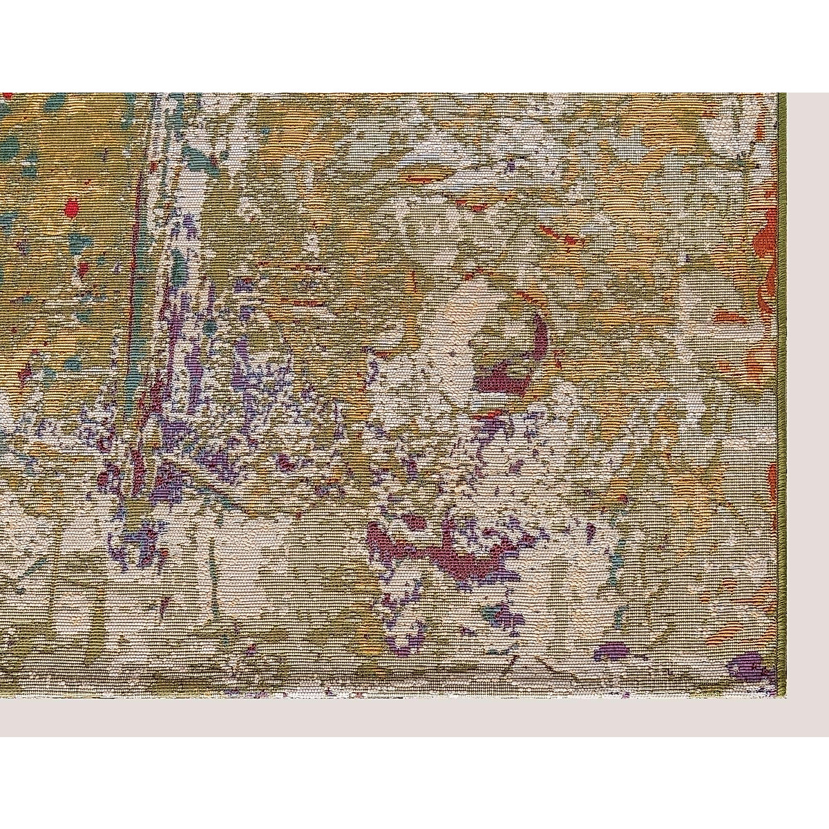 Unique Loom Outdoor Modern Collection Area Rug - Crumpled (7' 1" x 10' Rectangle, Multi/ Gold)