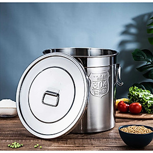 WUXLJ Stainless Steel Airtight Canister for Kitchen Counter - Cereal, Rice, Flour and Milk Storage Container with Lid and Handles