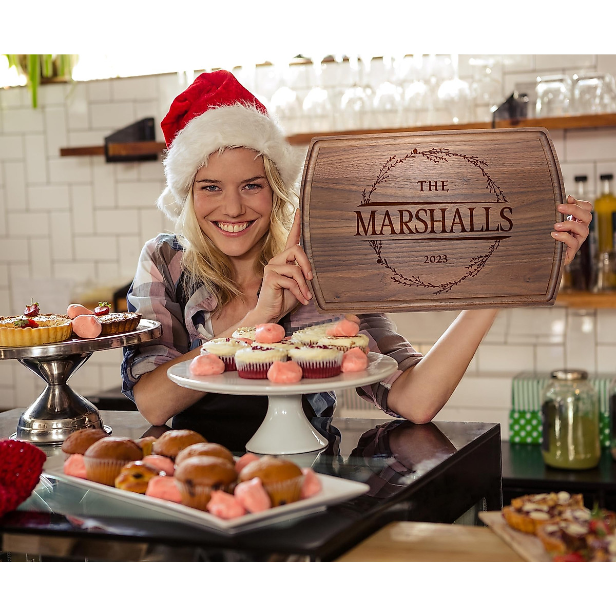 Barika Custom Cutting Boards - Personalized Handmade Engraved Chopping Blocks - Best Unique Anniversary, Wedding, Housewarming, Christmas, New Home Gift Ideas for Bride, Couples, Friends, Parents